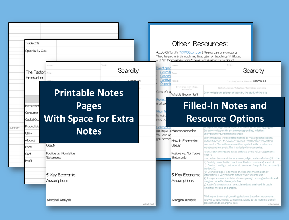 Macro 1.1 Scarcity Cornell Notes - Michelle Wood