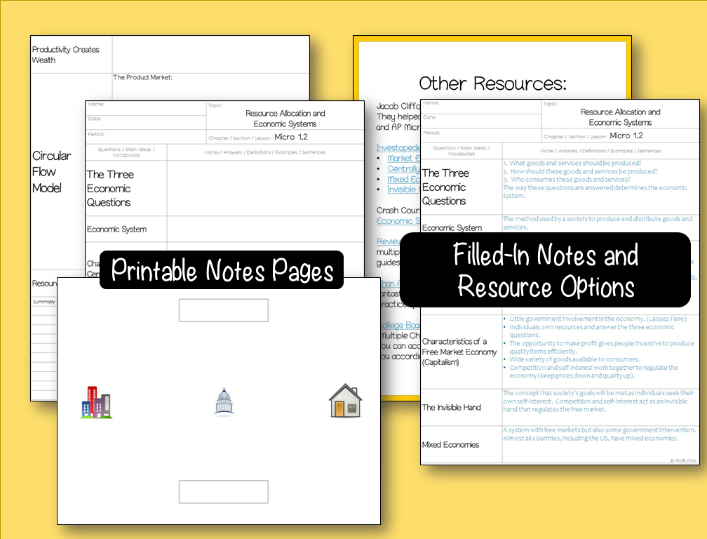 Micro 1.2 Resource Allocation and Economic Systems Cornell Notes ...