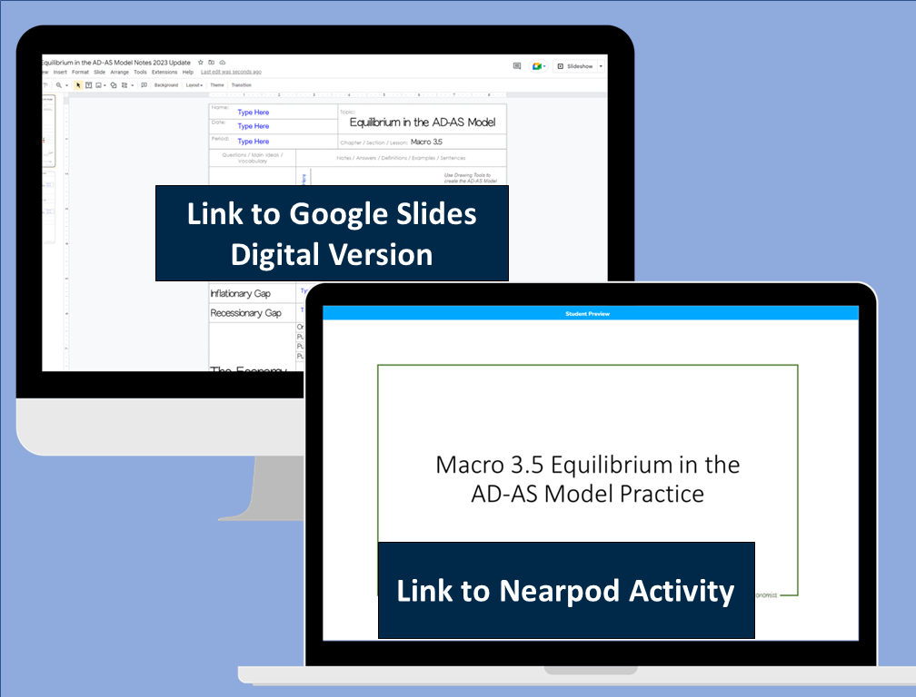 Macro 3.5 Equilibrium in the AD-AS Model Cornell Notes - Michelle Wood