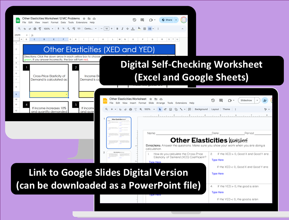 Price Elasticity of Supply Worksheets - Michelle Wood