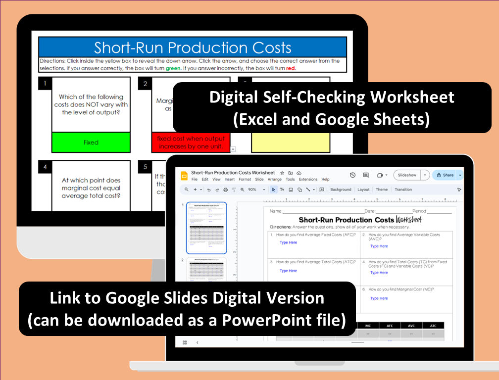 Short-Run Production Costs Worksheets - Michelle Wood