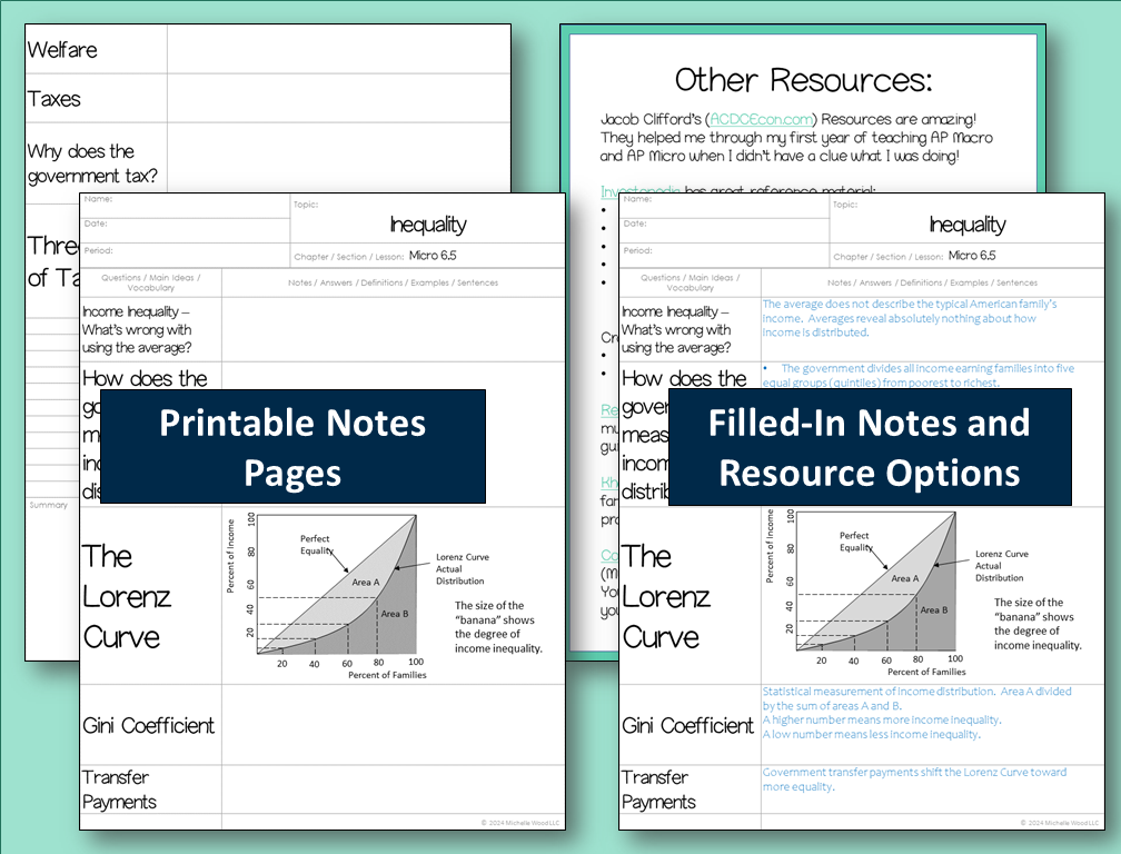 Micro 6.5 Inequality Notes - Michelle Wood