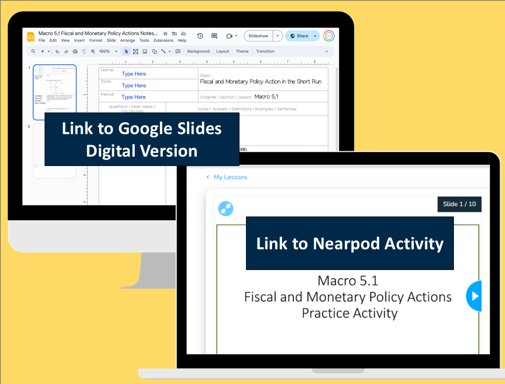 Macro 5.1 Fiscal and Monetary Policy Actions in the Short Run Notes ...