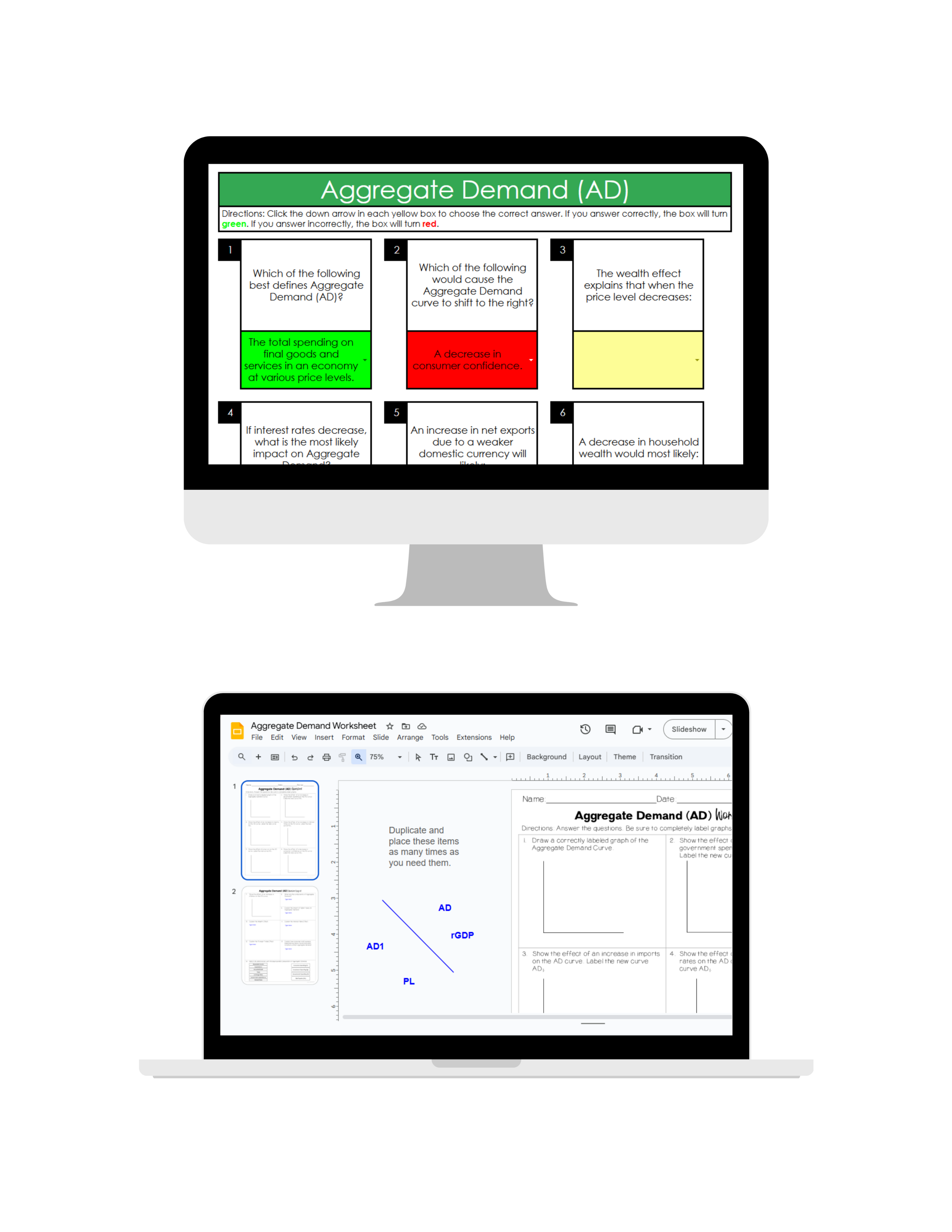 Aggregate Demand Worksheets - Michelle Wood