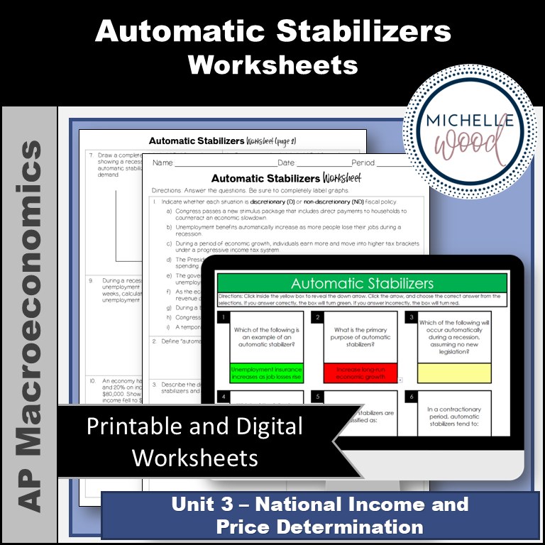 Automatic Stabilizers Worksheets - Michelle Wood