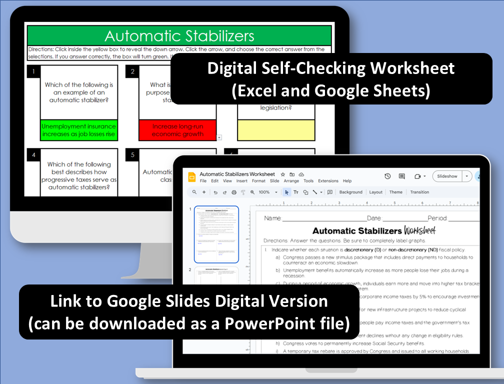 Automatic Stabilizers Worksheets - Michelle Wood
