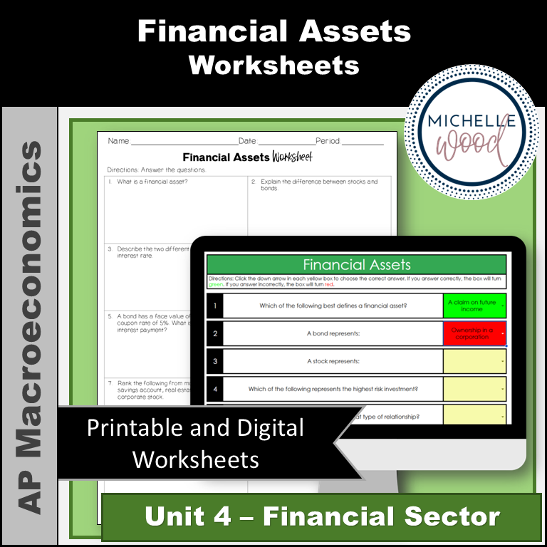 Financial Assets Worksheets - Michelle Wood